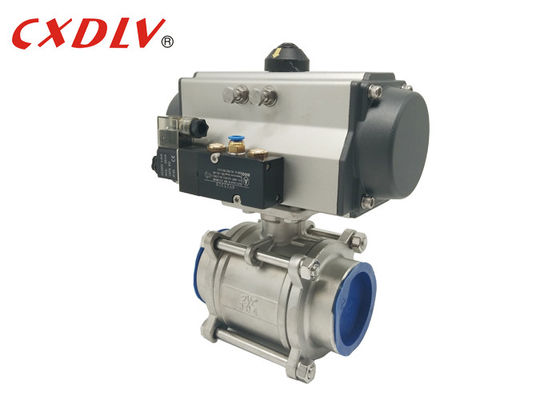 Katup Pneumatik Industri Aktuasi Putar 1000WOG Stainless Steel Ball Valve